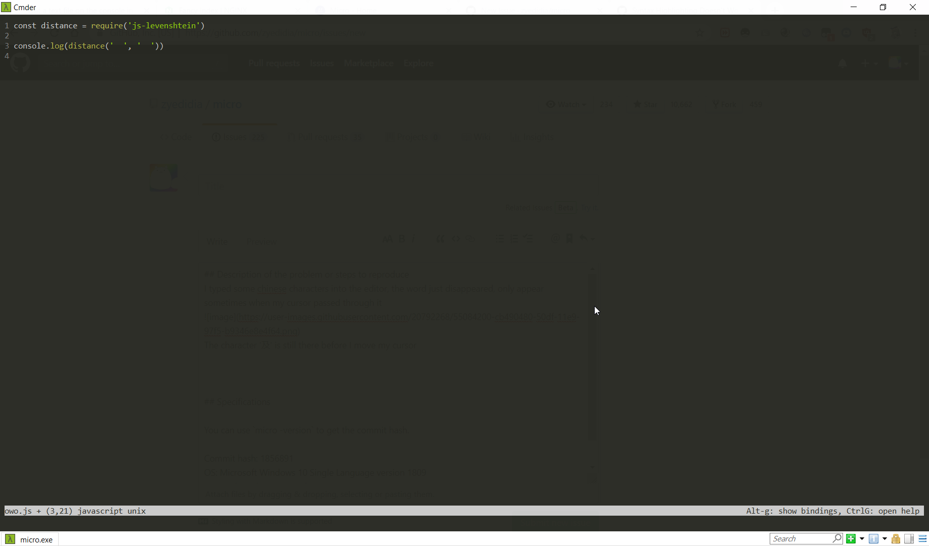 Chinese (Possibly unicode?) render bug · Issue #1300 · zyedidia/micro ...