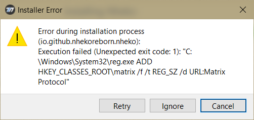 v0.10.2: Installation error on registry (matrix protocol registration) · Issue #1196 · Nheko ...
