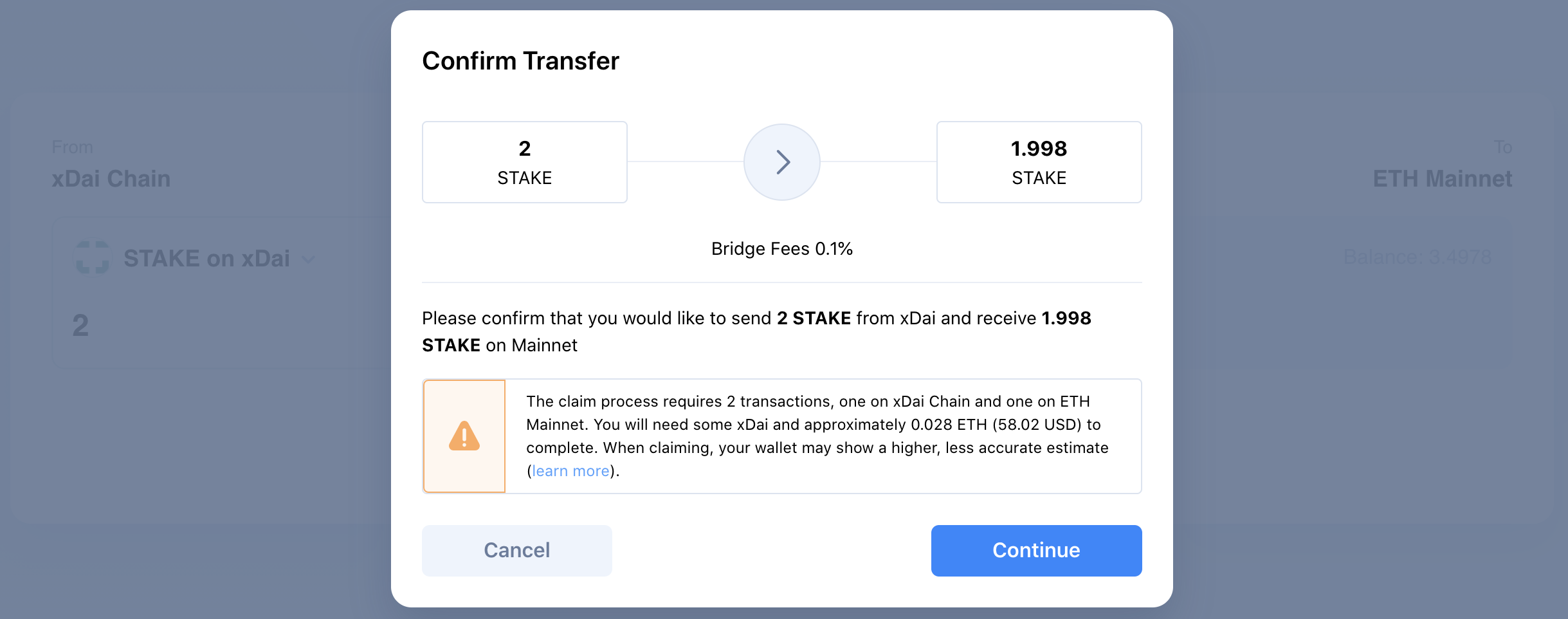 Include a warning about the current gas price in "Confirm Transfer" window · Issue #206 · omni ...