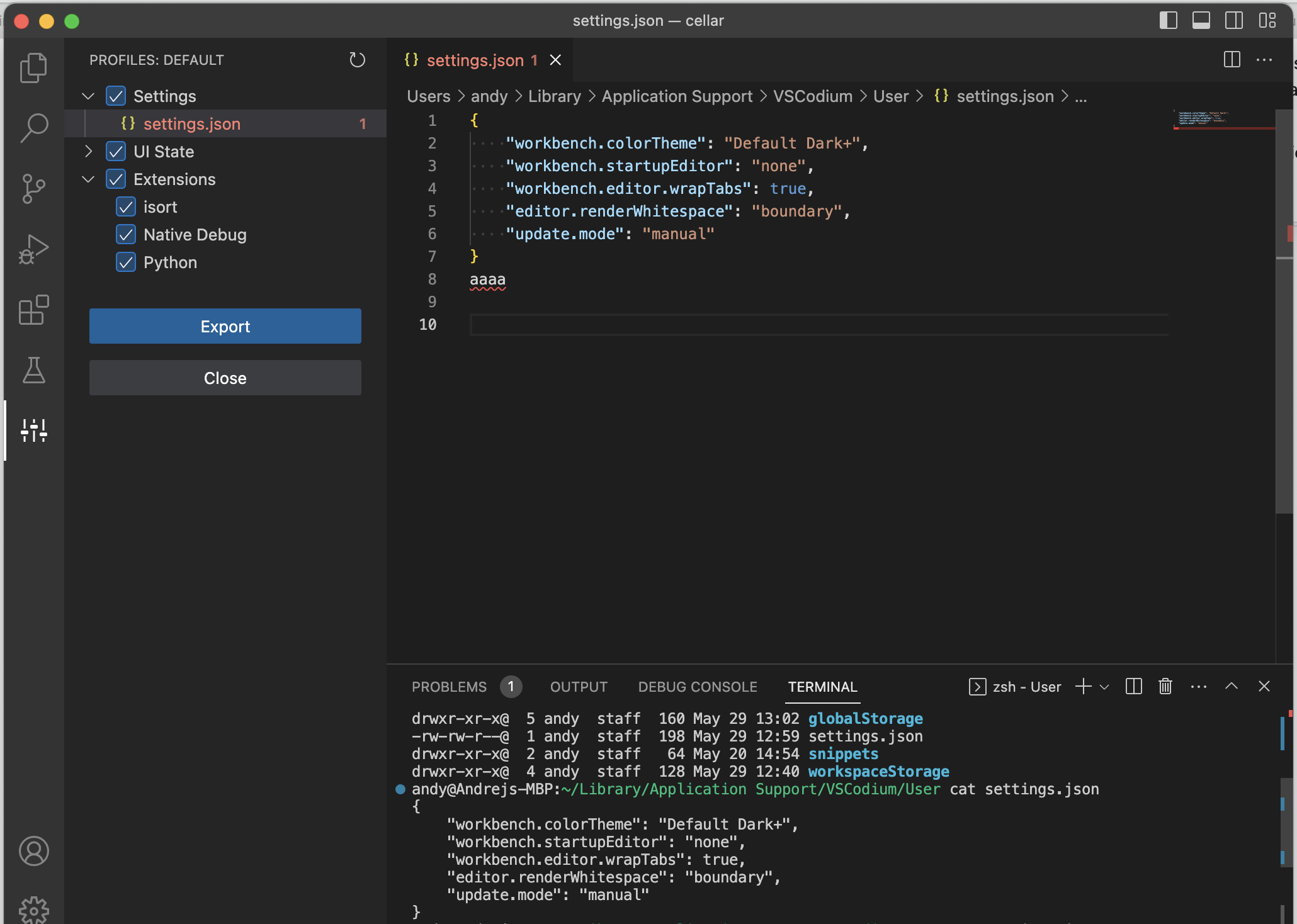 Settings file is not saved · Issue #1533 · VSCodium/vscodium · GitHub