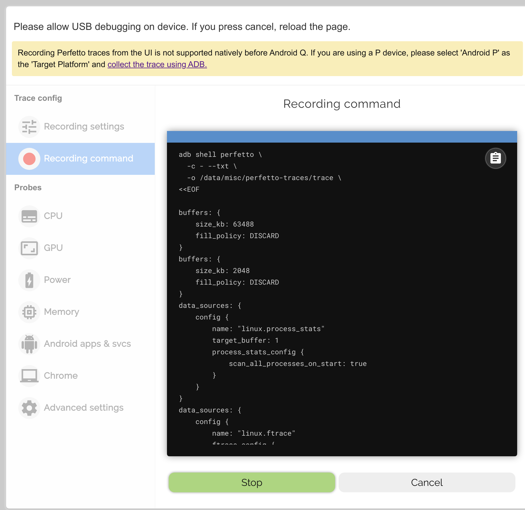 [UI][Android] Recording command never finishes · Issue #221 · google/perfetto · GitHub