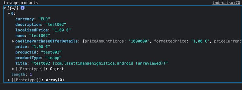 The sku was not found. Please fetch products first by calling getItems ...