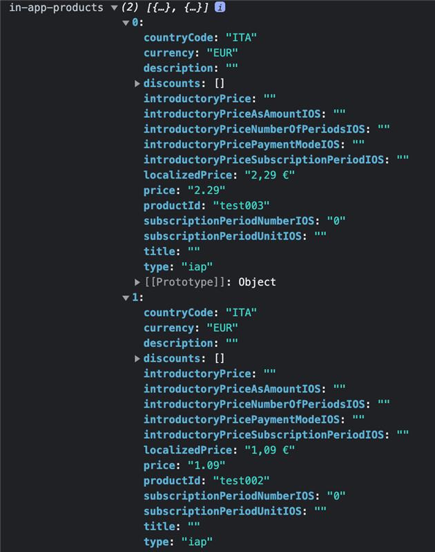 The sku was not found. Please fetch products first by calling getItems ...