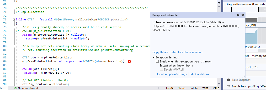 Image crash without any error log info · Issue #960 · dolphinsmalltalk/Dolphin · GitHub