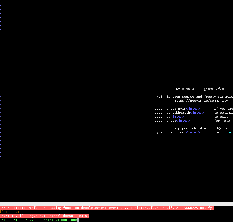Channel doesn't exist error · Issue #818 · Shougo/deoplete.nvim · GitHub