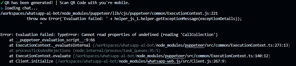 Issue with Puppeteer after scanning QR code · Issue #12 · Zain-ul-din ...