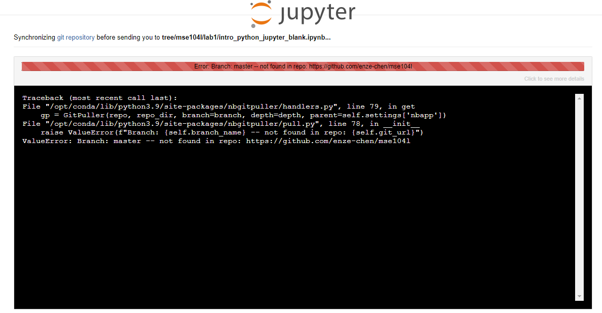 Does DataHub w/ JupyterBook only work with "master" branch? · Issue #3695 · berkeley-dsep-infra ...
