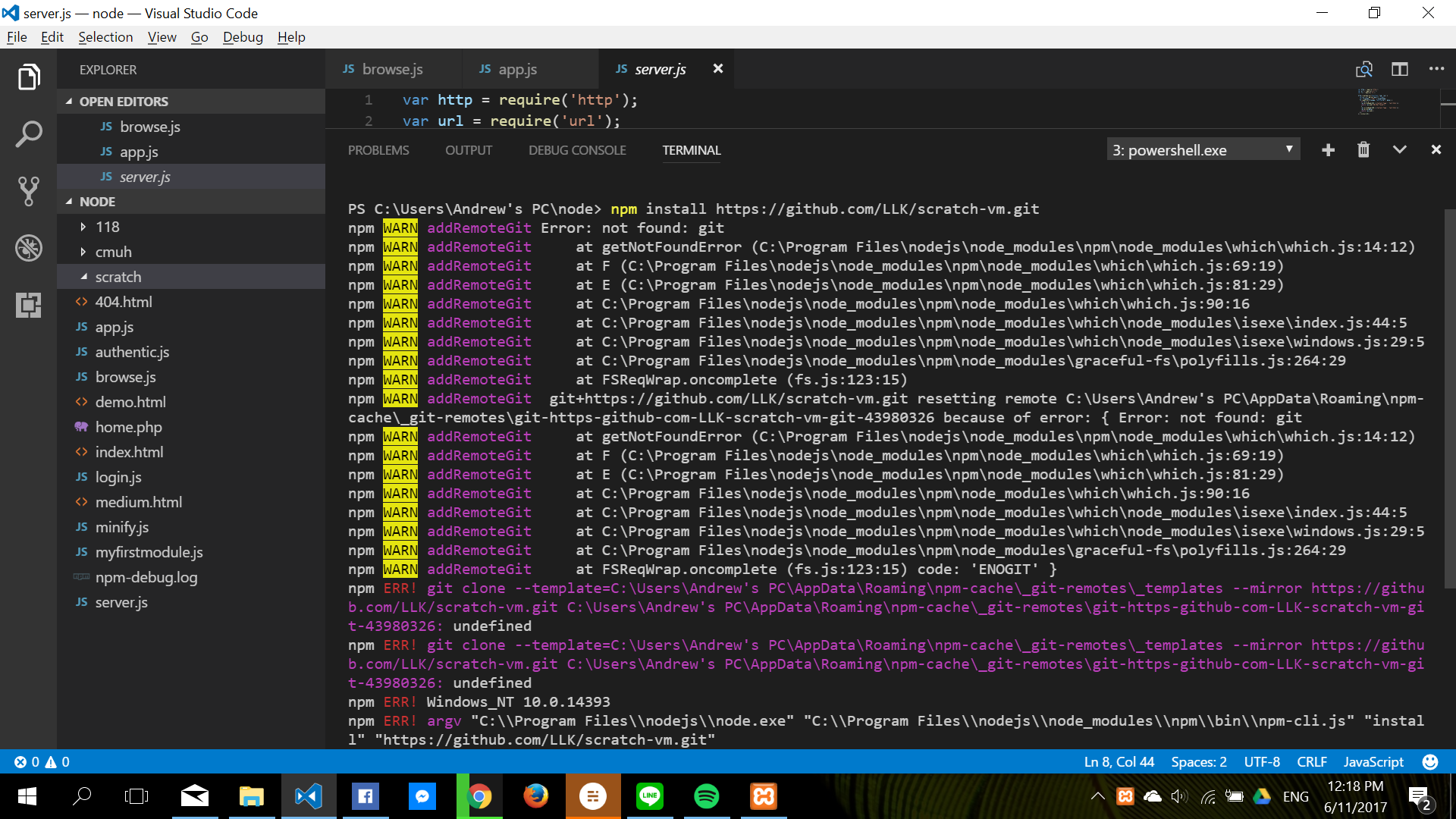 Error when preparing the environment running npm install · Issue #600 · scratchfoundation ...