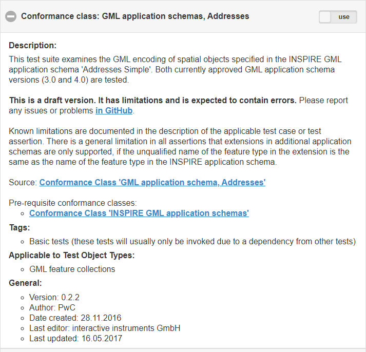 Validating Interoperable data sets in GML reports "Test Run ...