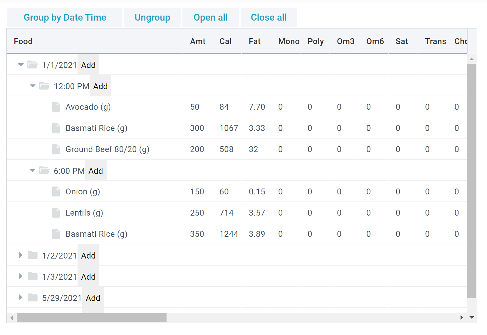 Javascript data grid library evaluation · Issue #1 · dharmatech/NutritionTrackerRazorPages-2021 ...