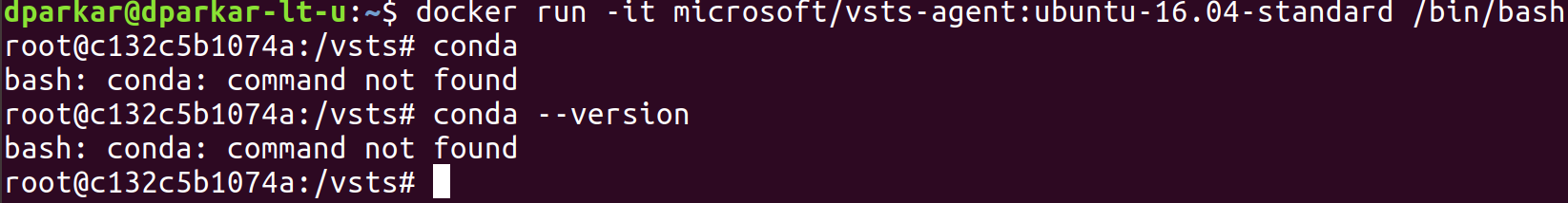 conda: command not found · Issue #127 · microsoft/vsts-agent-docker ...
