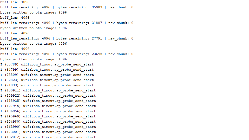 wifi:bcn_timout,ap_probe_send_start while OTA update or uploading file on server. (IDFGH-3899 ...