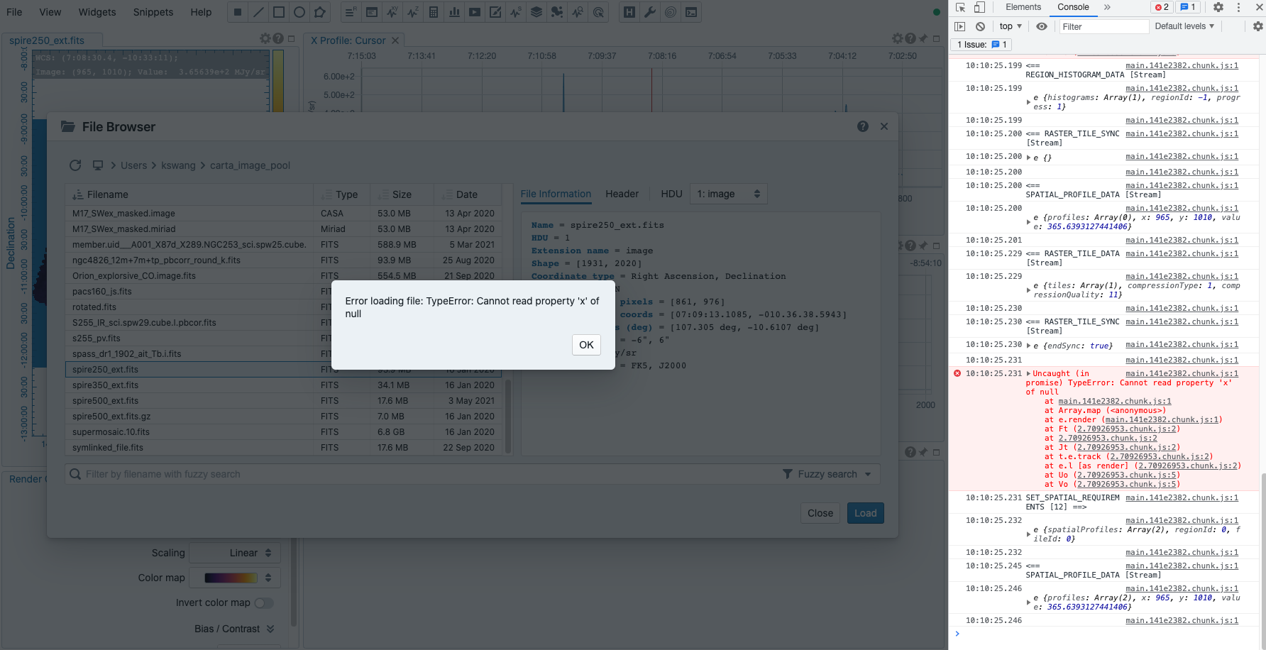 region list widget crash and frontend crash · Issue #1598 · CARTAvis ...