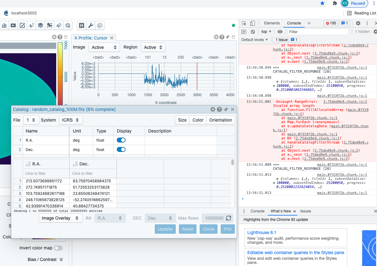 regression: cannot load large catalog · Issue #1652 · CARTAvis/carta-frontend · GitHub