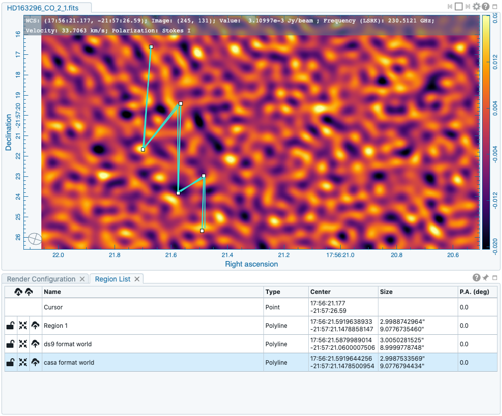 Rounding Errors In World Coordinates Of Exported Polyline Region As Ds9 