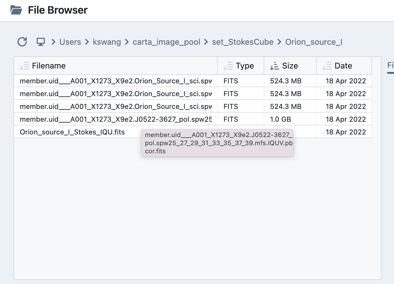 display long filename properly · Issue #1948 · CARTAvis/carta-frontend · GitHub