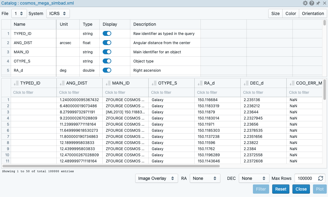 [GUI UX] ambiguous button names in the catalog widget and the spectral line query widget · Issue ...