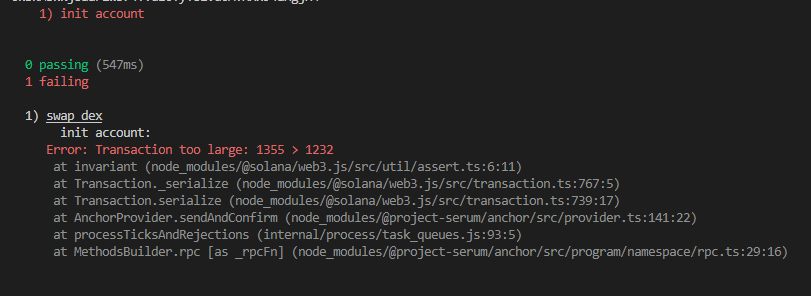 Error: Transaction too large: 1355 > 1232 · Issue #2051 · coral-xyz ...