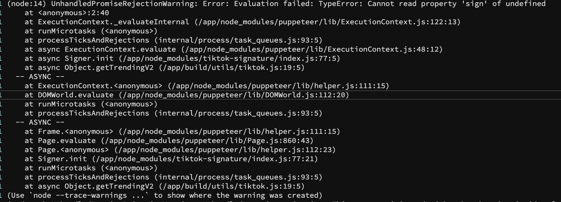 error with puppeteer on heruku · Issue #118 · carcabot/tiktok-signature ...