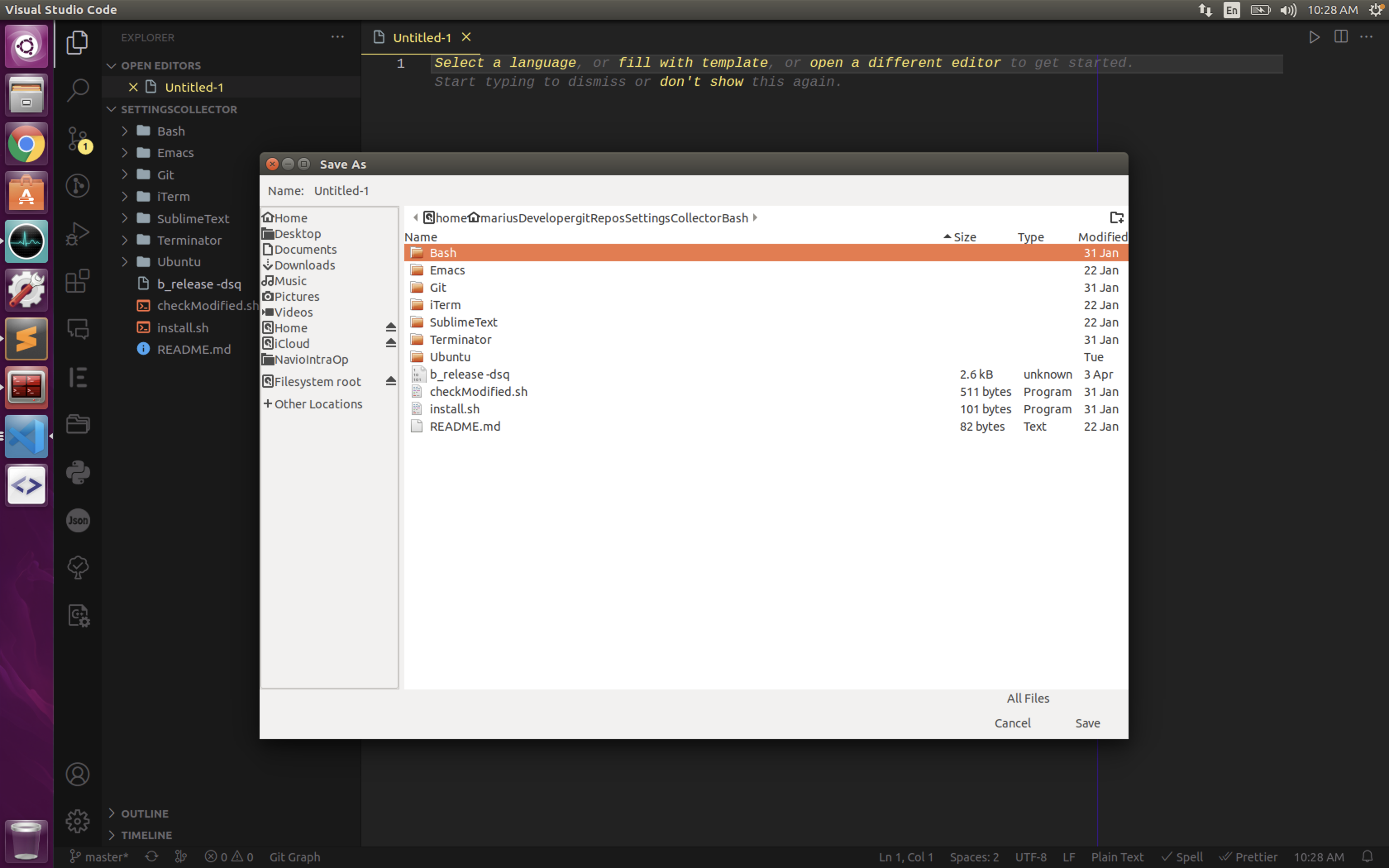 Save new file dialog box in Ubuntu 16.04 has poor UI layout · Issue #181532 · microsoft/vscode ...