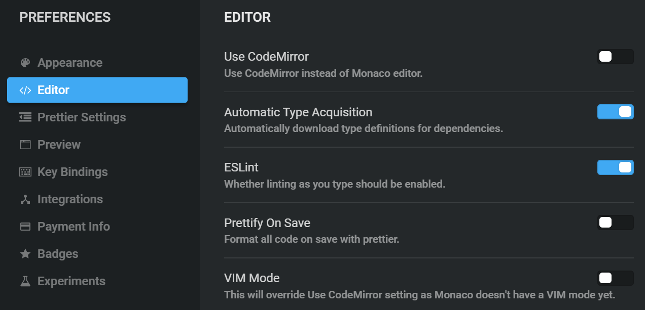 Disabling prettier · Issue #1407 · codesandbox/codesandbox-client · GitHub
