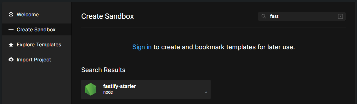 Add Fastify Node.js backend template · Issue #3135 · codesandbox/codesandbox-client · GitHub