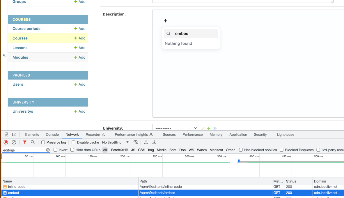 Embed Plugin Not Loading · Issue 61 · 2ik Django Editorjs Fields · Github