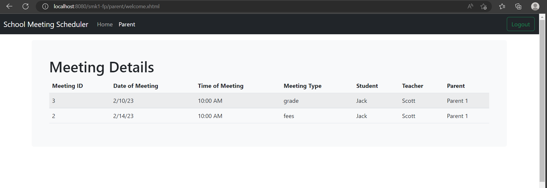 GitHub - Sumanth-MK/Parent-Teacher-Meeting-Scheduler: A meeting ...