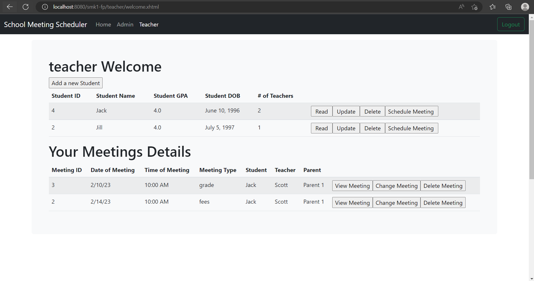 GitHub - Sumanth-MK/Parent-Teacher-Meeting-Scheduler: A meeting scheduler, where both parent and ...