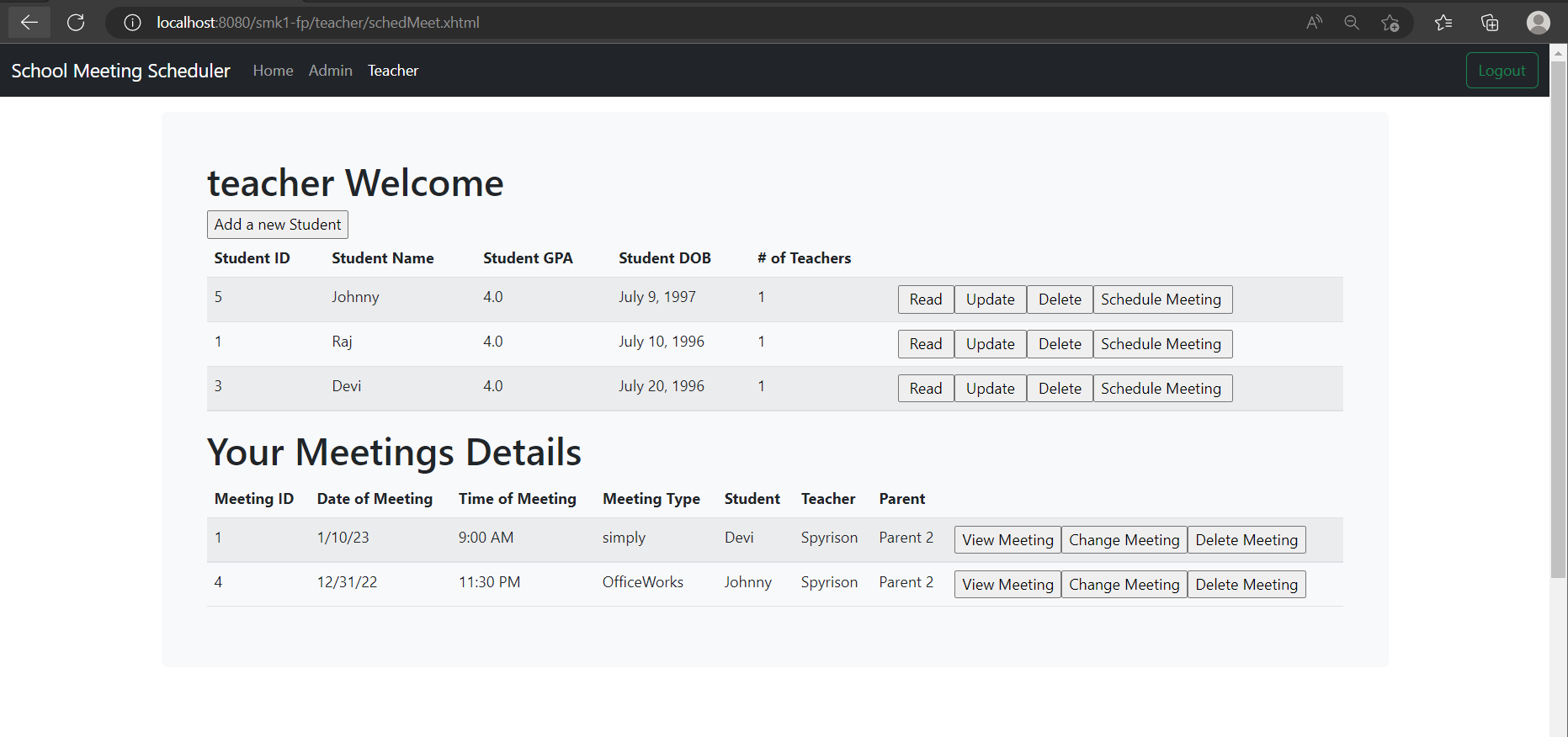 GitHub - Sumanth-MK/Parent-Teacher-Meeting-Scheduler: A meeting ...