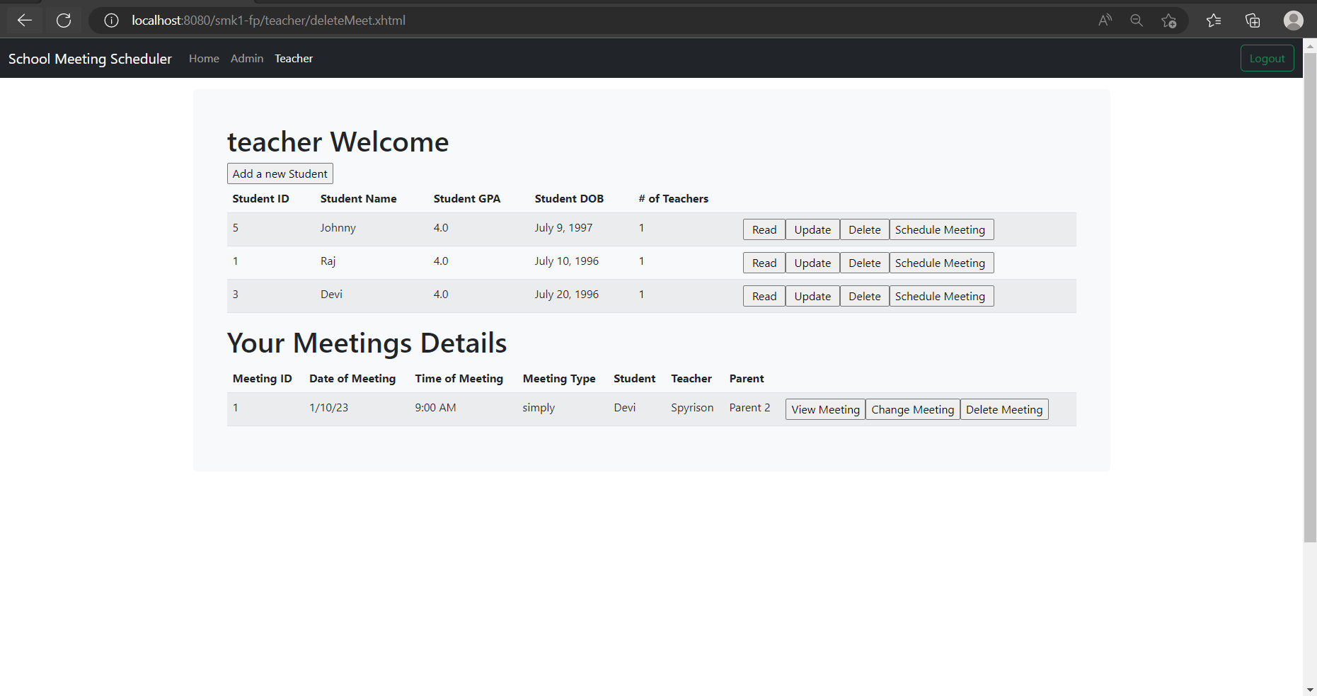 GitHub - Sumanth-MK/Parent-Teacher-Meeting-Scheduler: A meeting scheduler, where both parent and ...