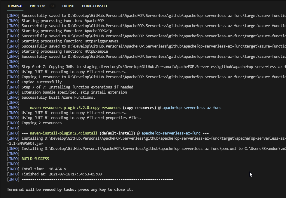 Deploy using VS or VS Code · Issue #3 · cajuncoding/ApacheFOP.Serverless · GitHub