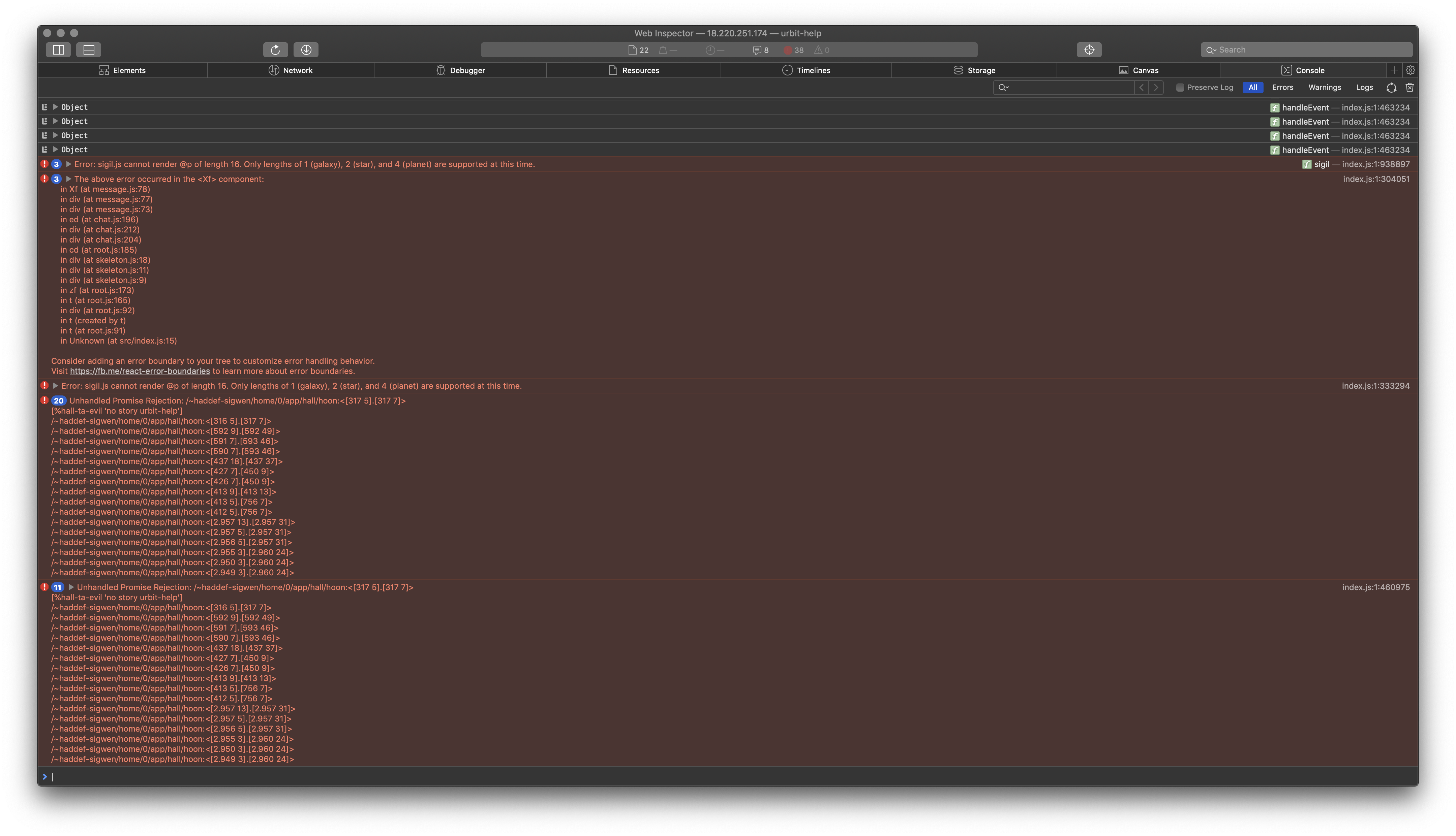 Blank chat interface in any room with comets · Issue #34 · urbit ...