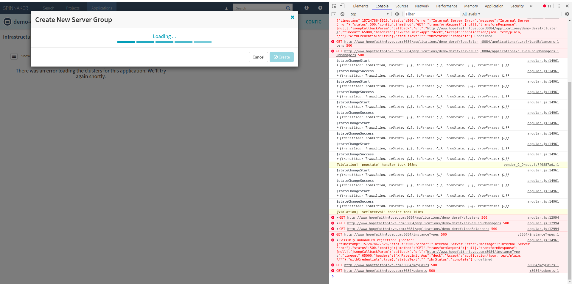 Spinnaker UI doesnt load Server Group. Failure in CloudDriver when cloud provider AWS is enabled ...