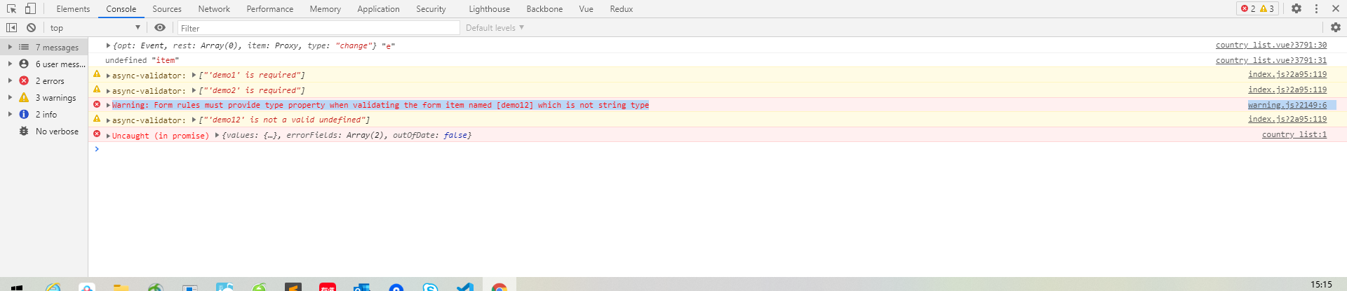 The content component under a-form-item, after resetting the changer, the rules use error ...