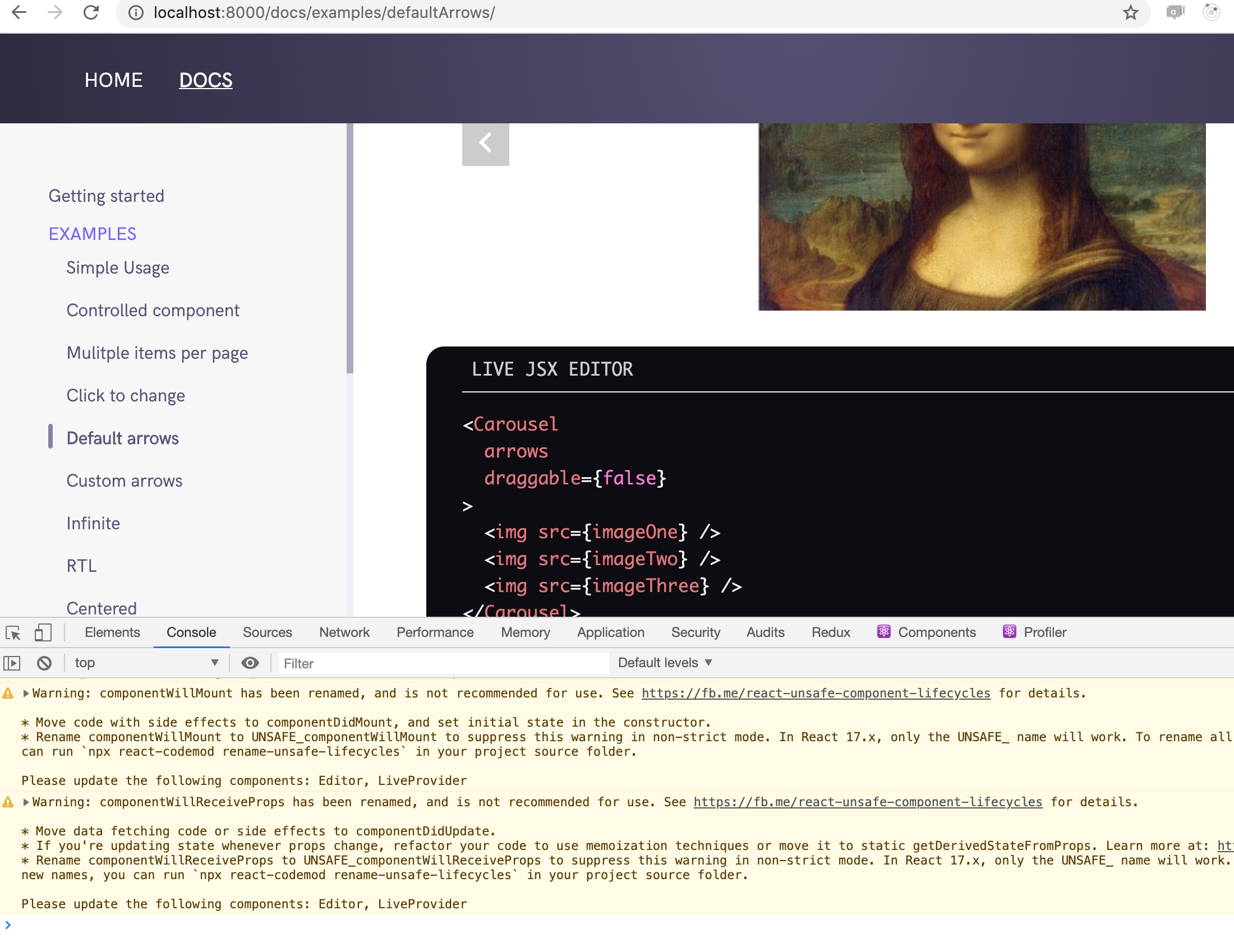 Warnings on draggable=false · Issue #425 · brainhubeu/react-carousel ...