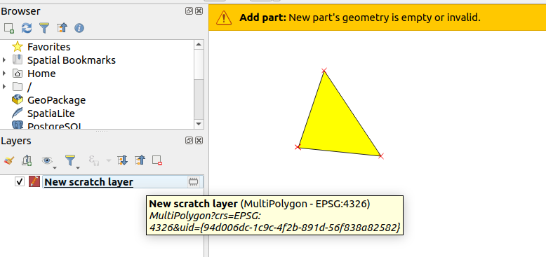 Not possible to create a new geometry part with "Add part" tool · Issue #54762 · qgis/QGIS · GitHub