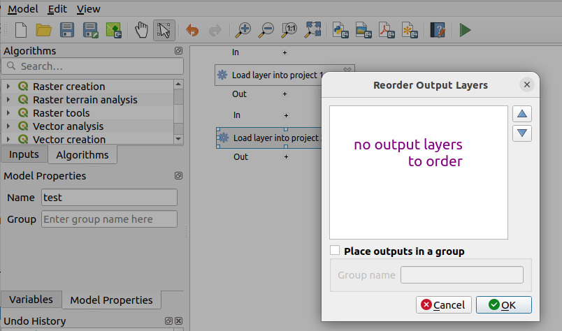 Modeler Missing Layers In Reorder Output Layers Dialog · Issue 54799 · Qgisqgis · Github