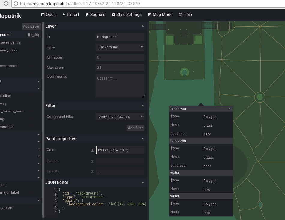 Feature shows up twice in Inspect View · Issue #41 · maplibre/maputnik ...