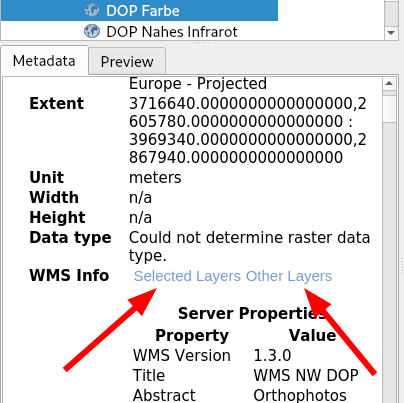 WMS Layer Properties "Selected Layers" / "Other Layers" links are not working · Issue #39689 ...