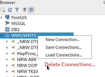 QGIS Browser: Add option in contextmenu to delete connections · Issue #39771 · qgis/QGIS · GitHub
