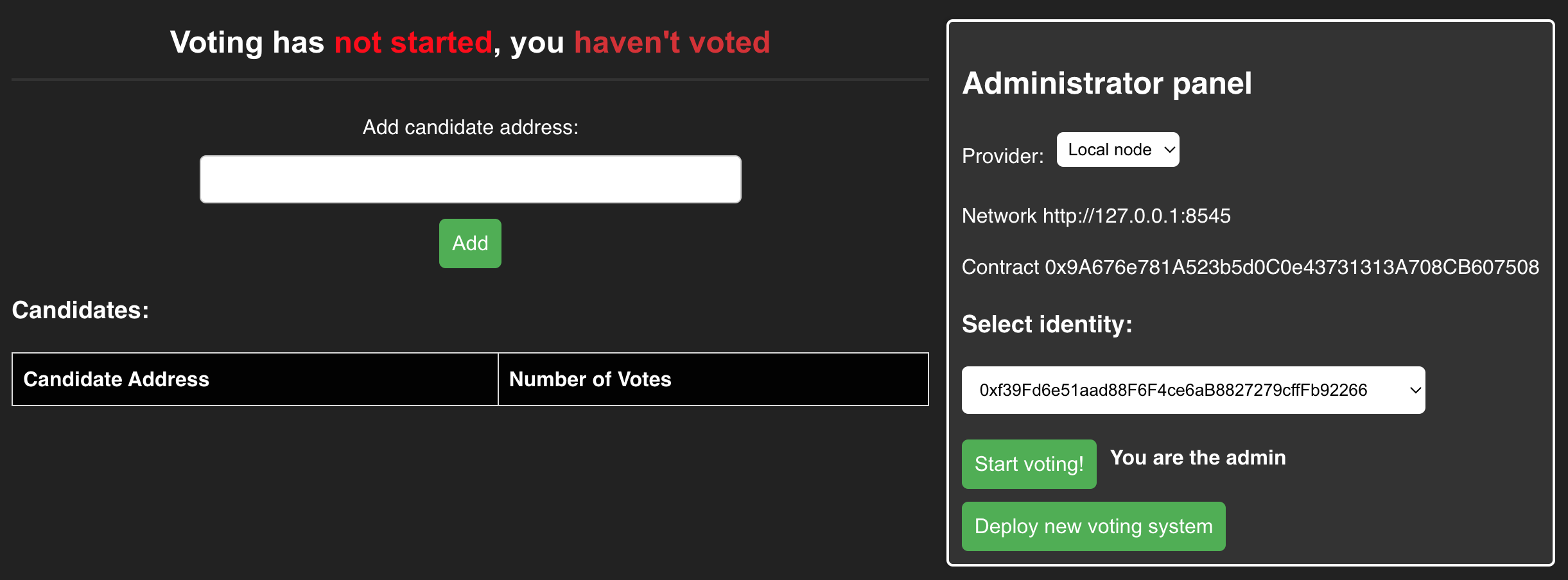 Github Olegsinavskivotingsystemweb3 Voting System Web3 App On Ethereum With React Frontent