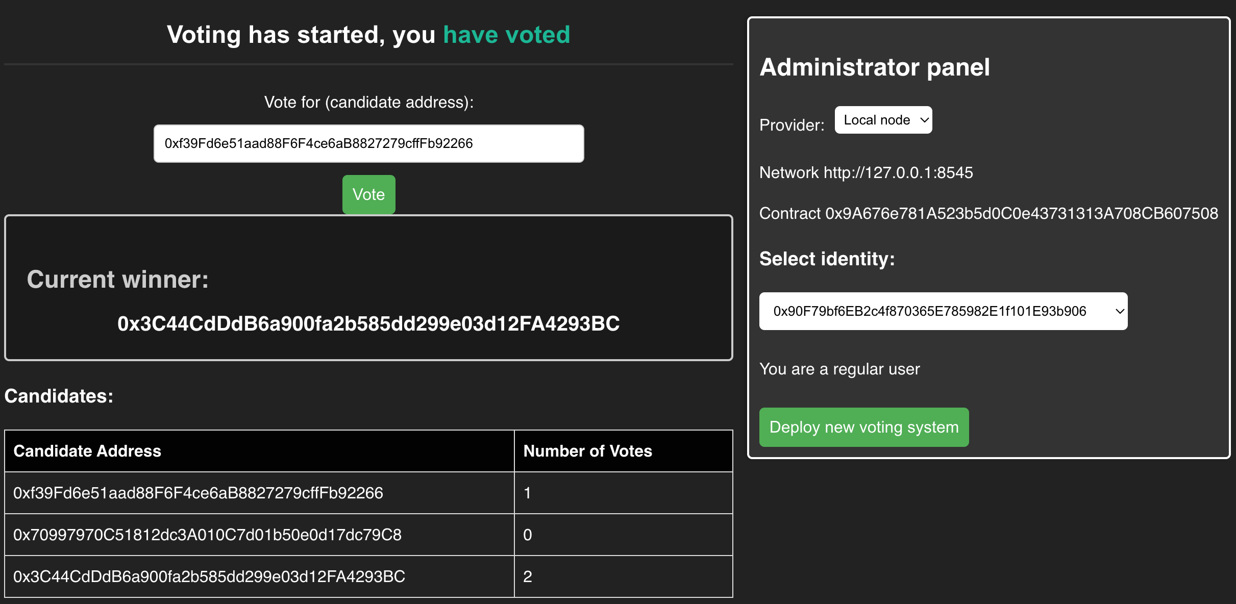 GitHub - olegsinavski/voting_system_web3: Voting system web3 app on Ethereum with React frontent