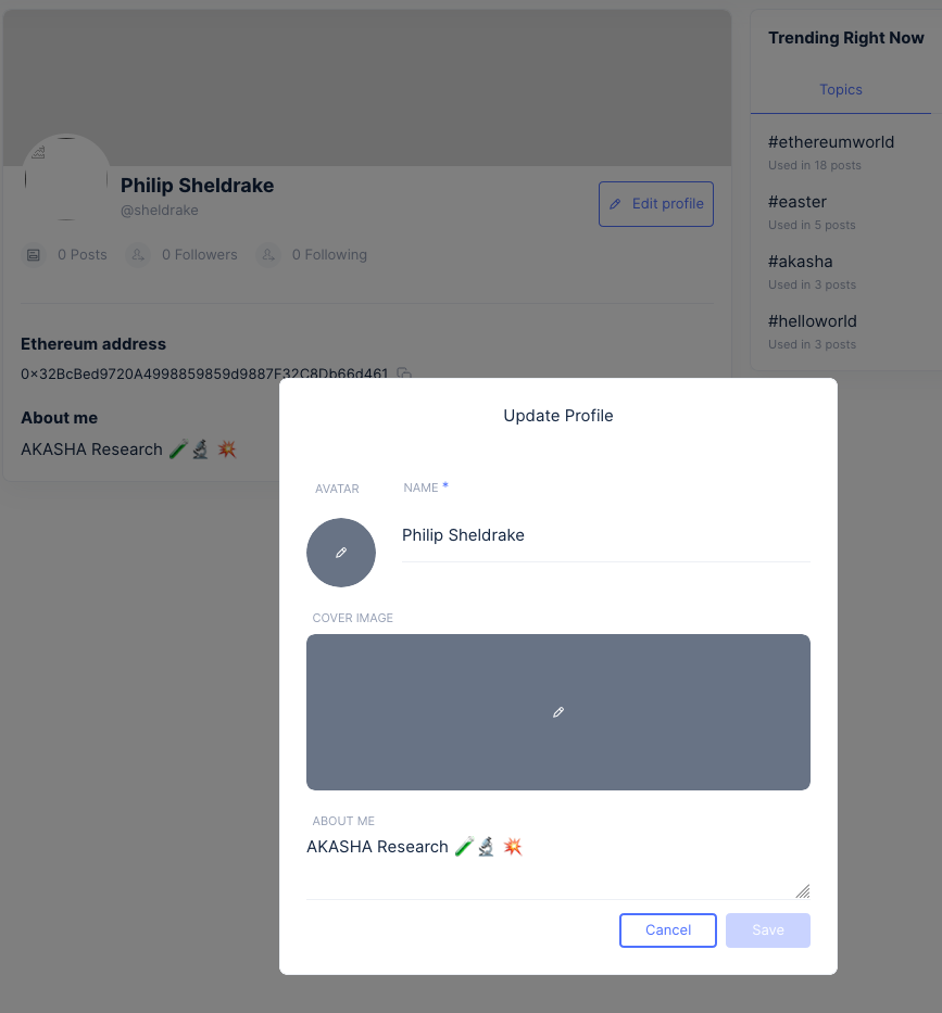 Uploaded avatar image and cover image not being displayed · Issue #1057 · AKASHAorg/akasha-core ...