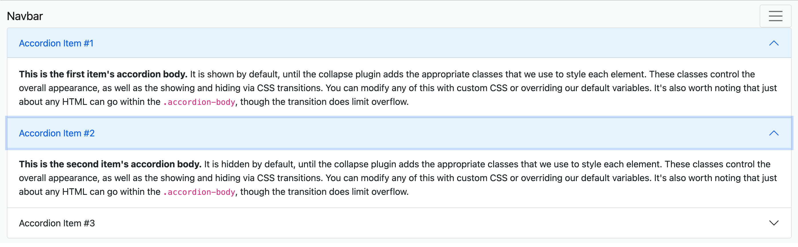 Navbar destroys the accordion embedded in it (5.1) · Issue #34704 ...