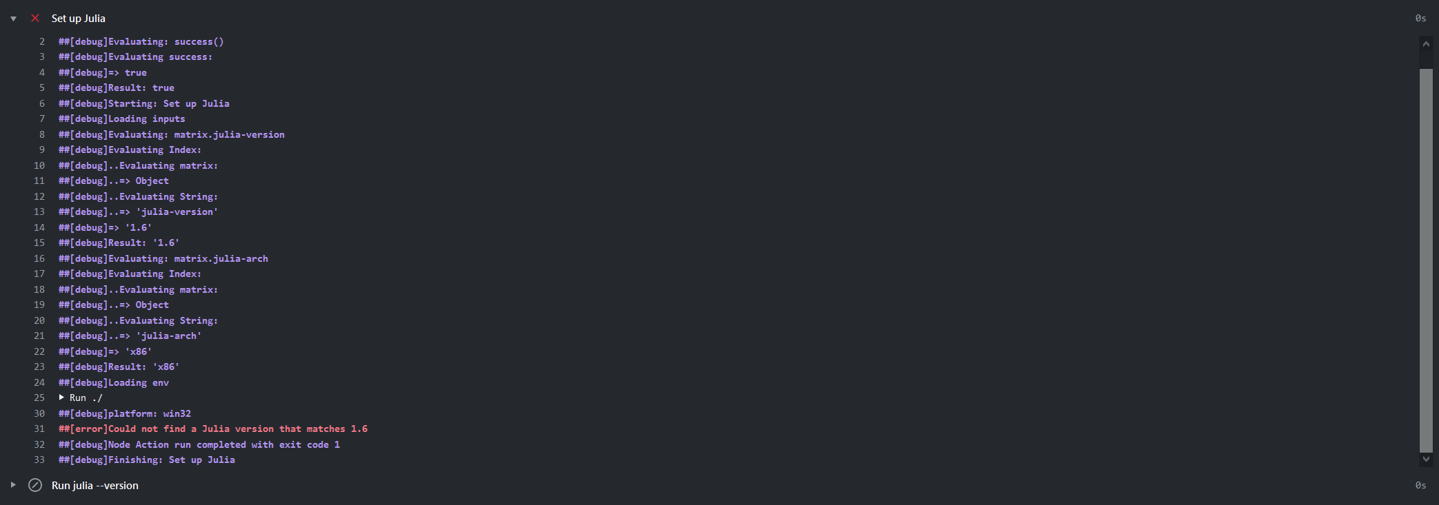 Improve error mesage when a julia version that has not been released is specified · Issue #38 ...