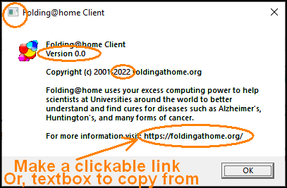 Update Windows system tray app `About` form · Issue #94 · FoldingAtHome/fah-client-bastet · GitHub