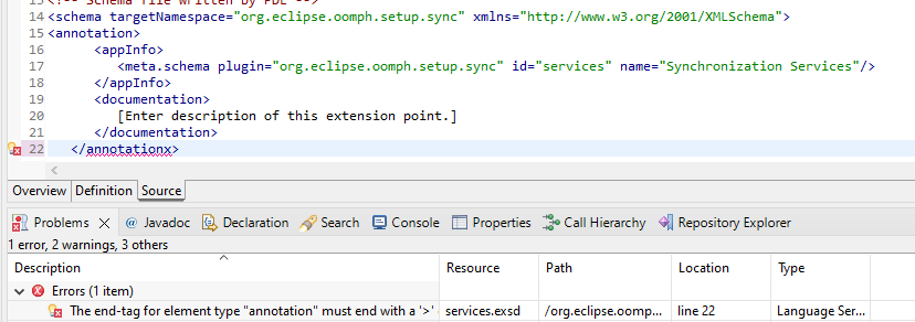 .exsd Schema file written by PDE: Cannot resolve the name 'serviceFactory' · Issue #175 ...