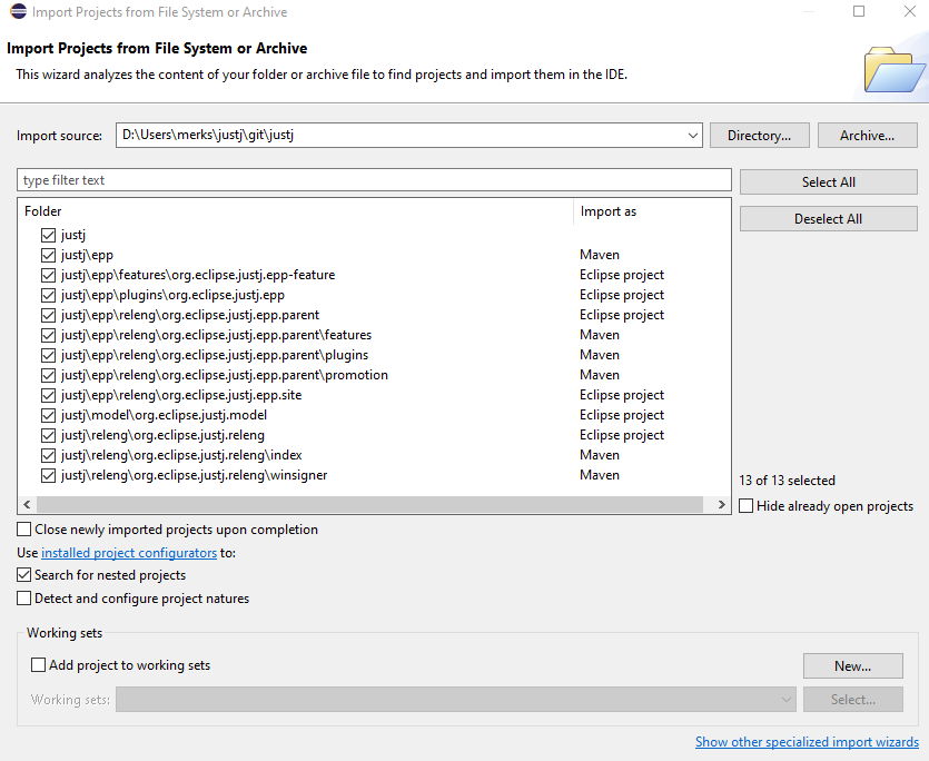 Replace Existing Project With Projects From Folder Or Archive · Issue 510 · Eclipse